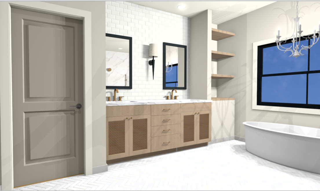 Primary Bathroom Design - Wild Rose Interiors Primary Bathroom